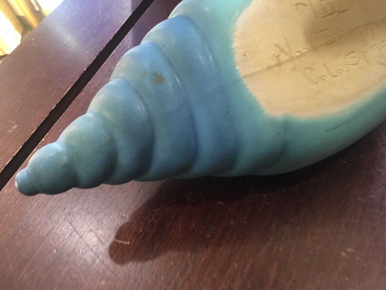 Van Briggle Pottery Low Conch Shell Vase Teal Ceramic Signed - Etsy