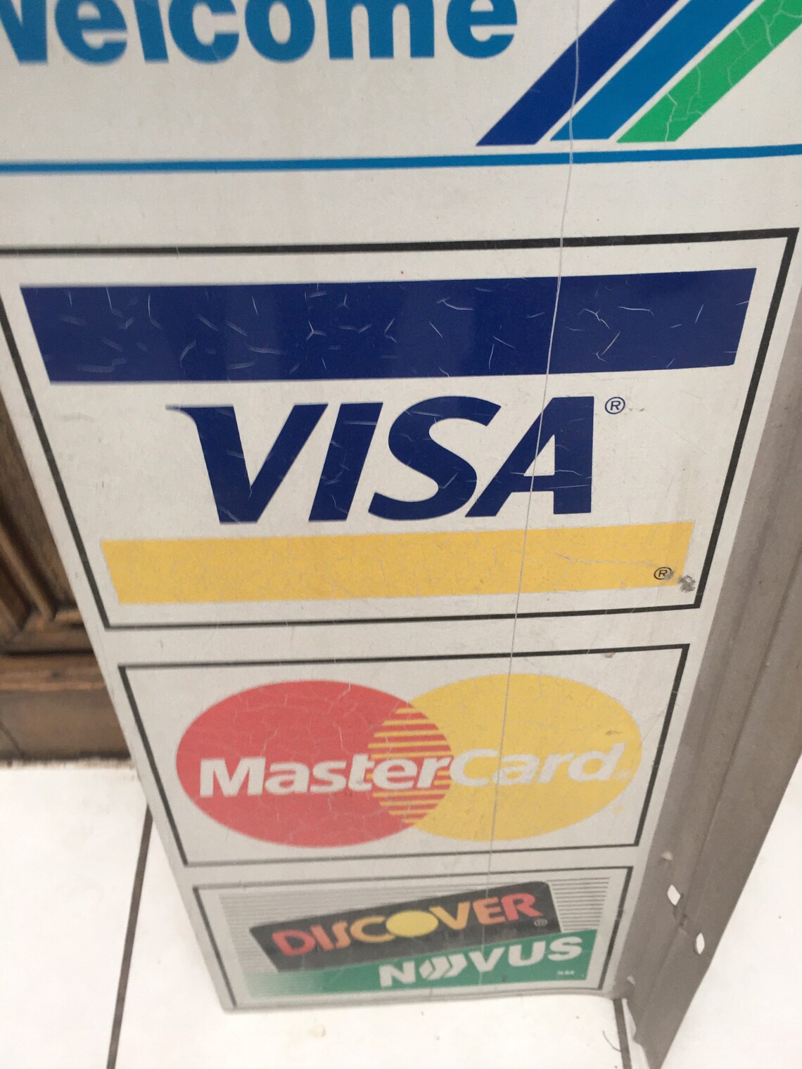 Vintage Advertising Credit Card Sign Double Sided Aluminum - Etsy