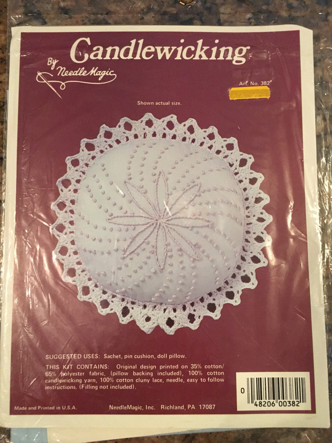 Vintage Needle Magic Sachet Pillow Candlewick Kit Blue Color - Etsy