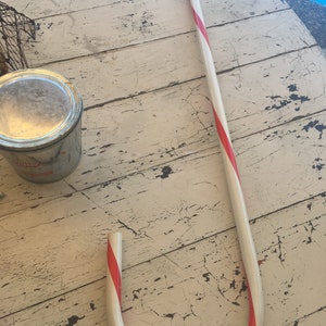 Vintage Creme Red Candy Cane Post Retro Decor Christmas Lights ...