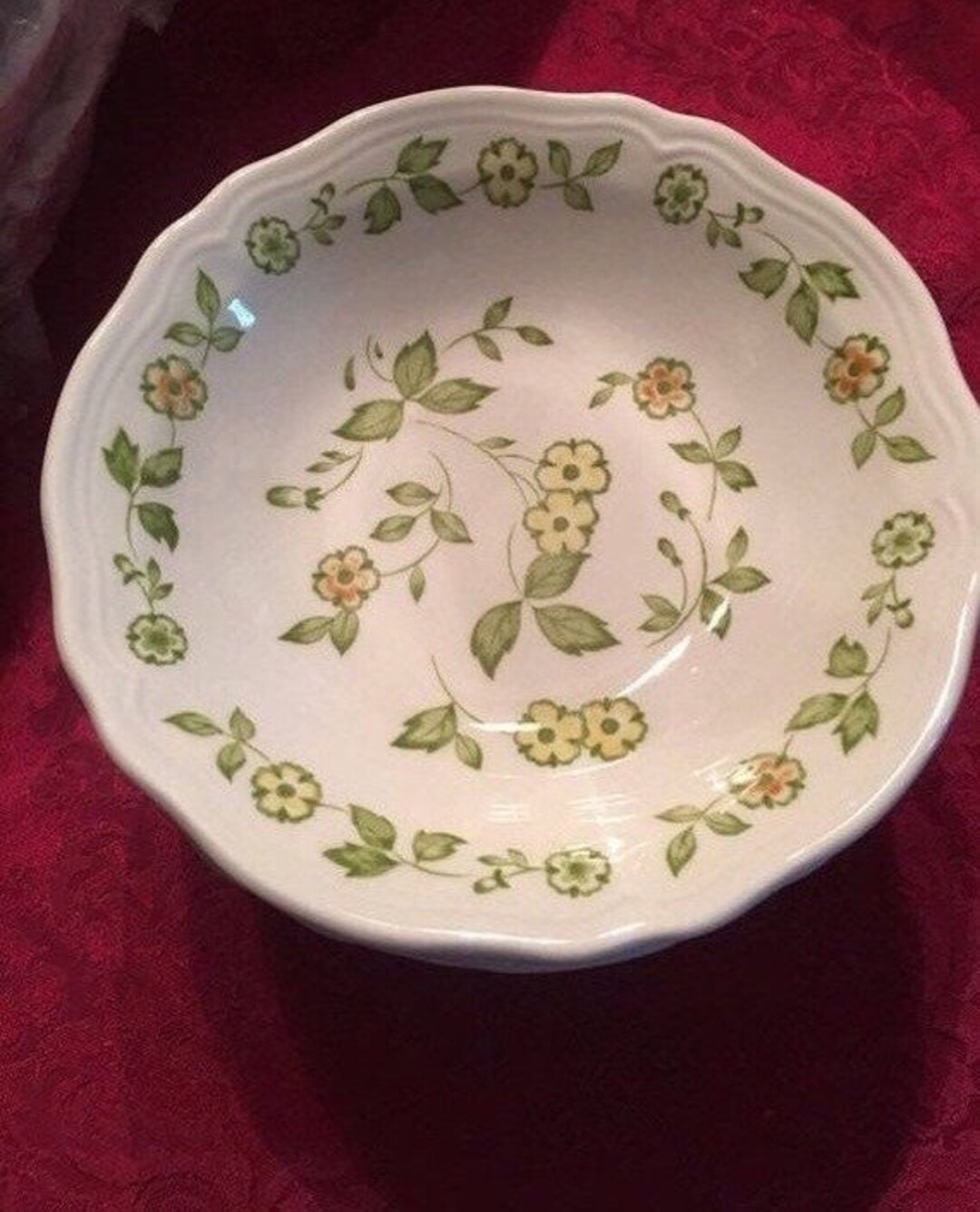 Petite Flora Serving Ceral Ice Cream Medium Bowl Sears Dishes 1970 ...