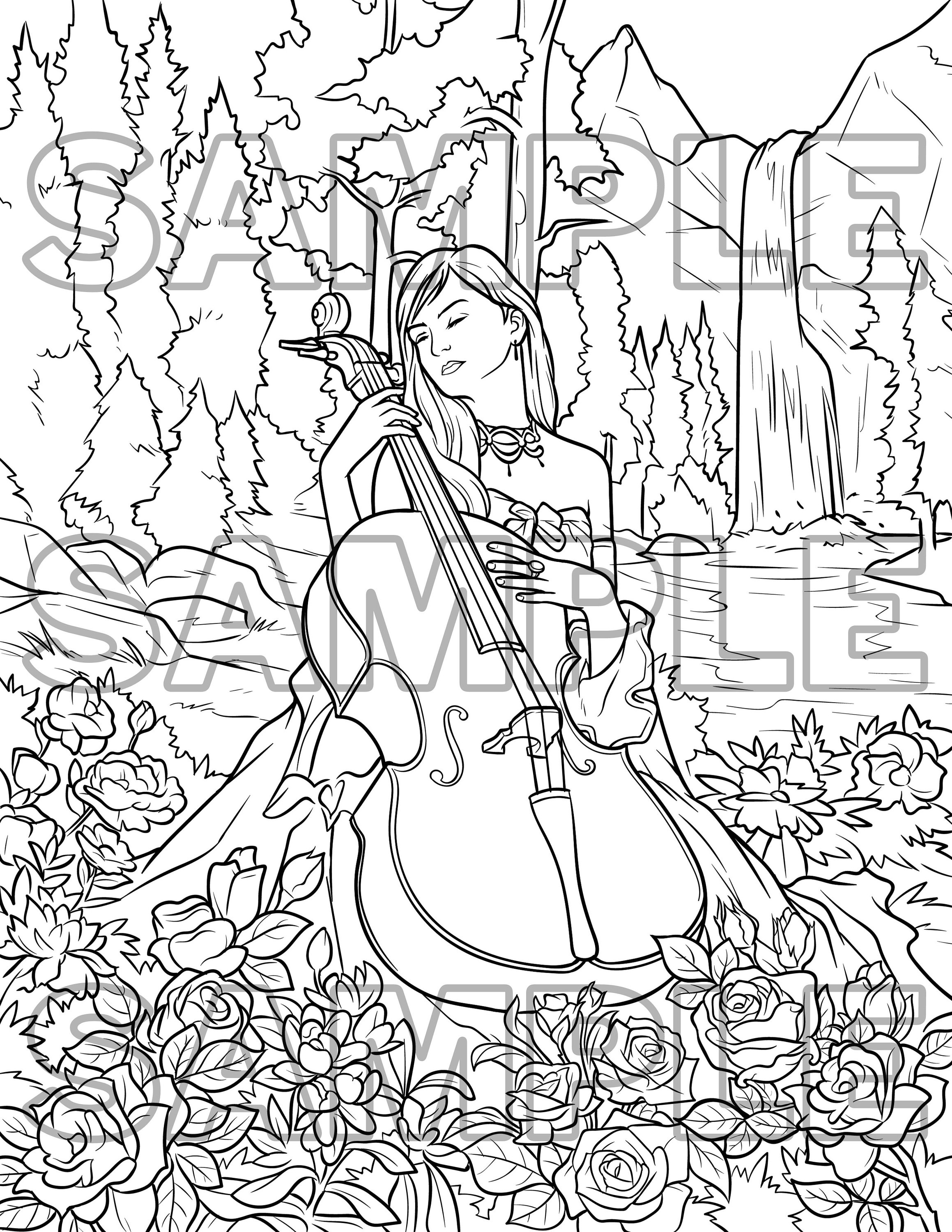 Cello Coloring Pages