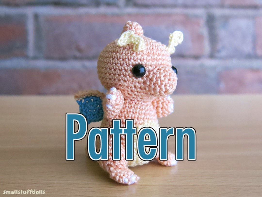 Dragonite Pattern X Mini Amigurumi Crochet Doll Digital Download - Etsy