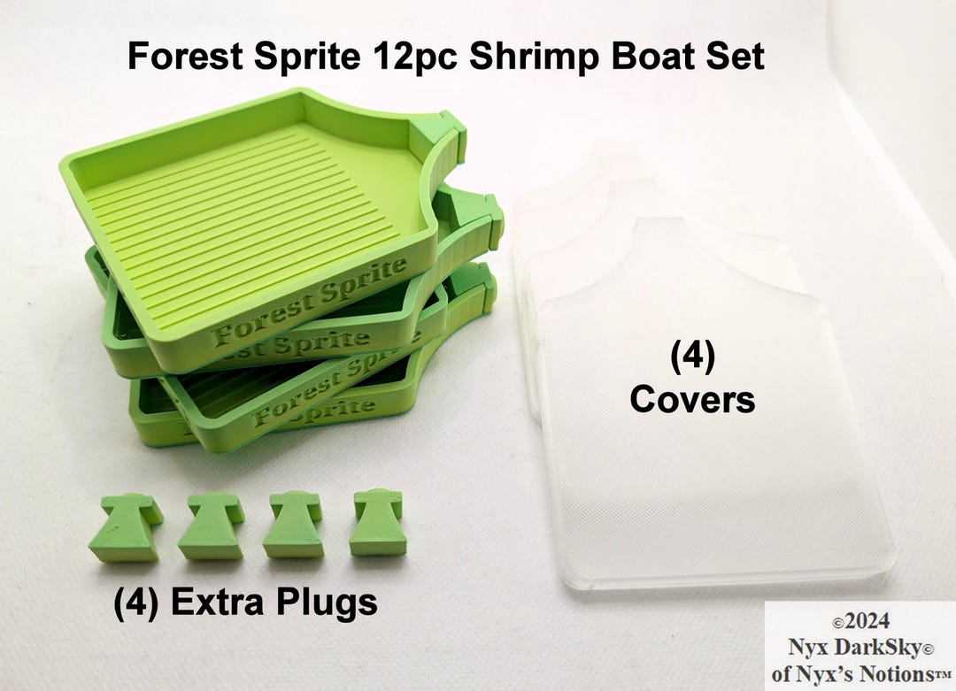 12pc FOREST SPRITE SHRIMP Boat Set W/plugs and Lids Diamond Painting ...