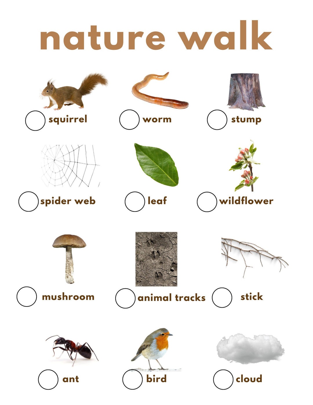 Nature Walk Treasure Hunt / Scavenger Hunt / Checklist for Toddlers ...