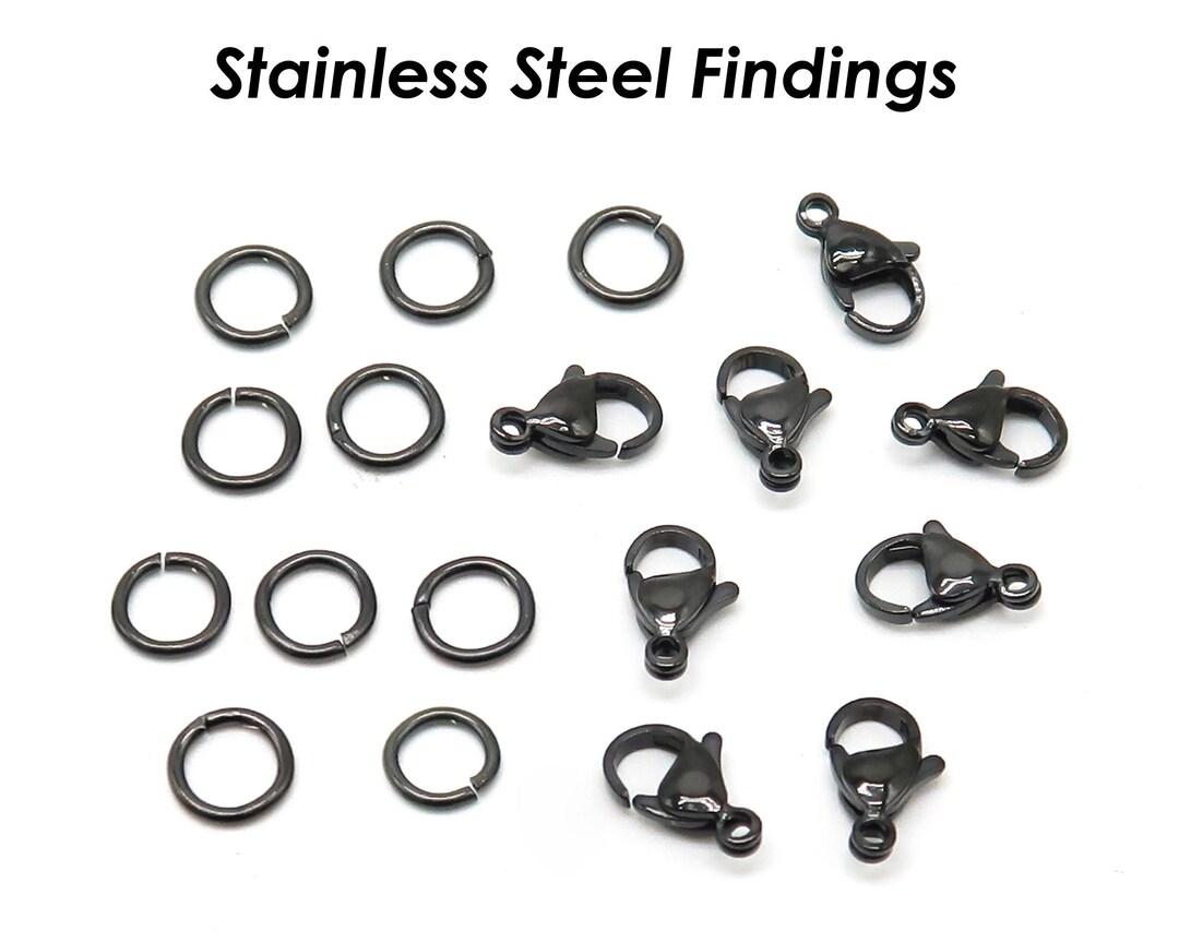 Stainless Steel Jump Rings Black Gold Silver, Stainless Steel Lobster ...