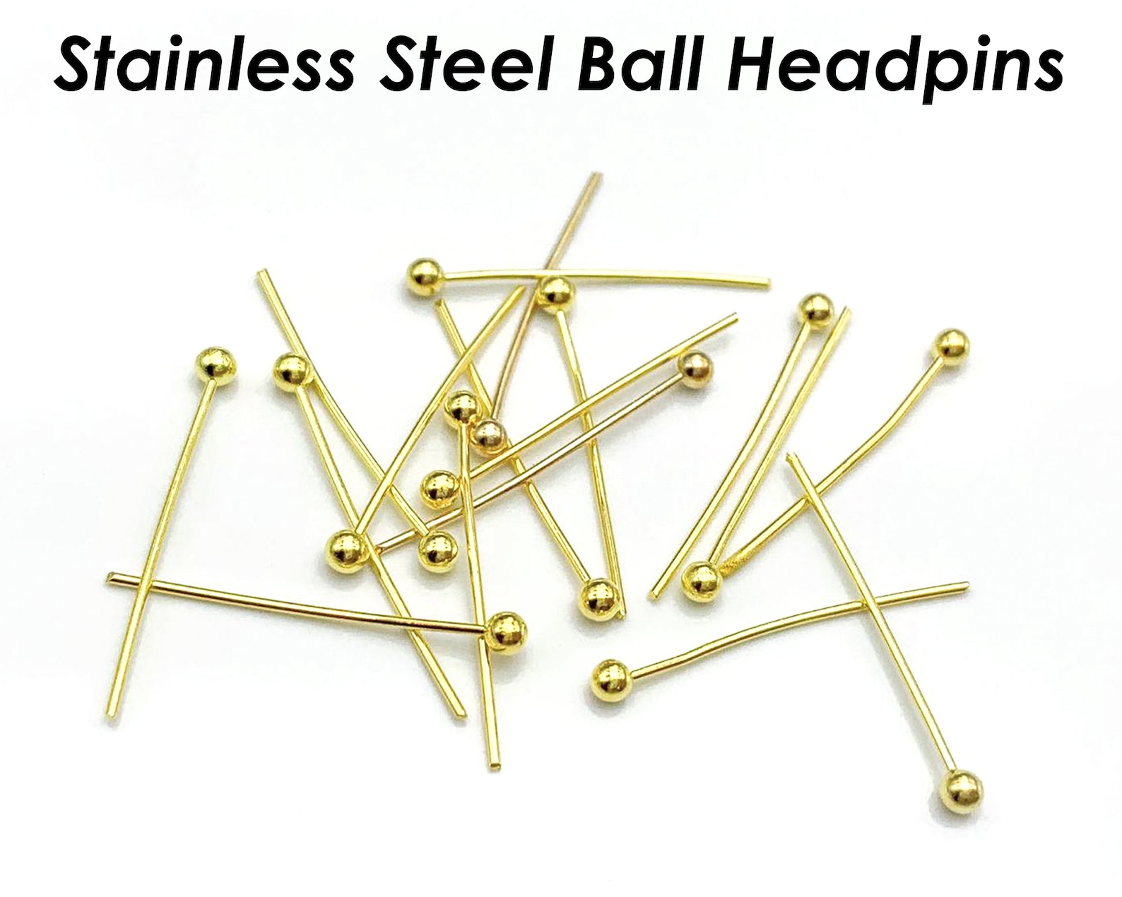 100 - 20/30/40/50mm Ball Headpins Stainless Steel Ball Head Pin 21 24 ...
