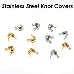 50 X Stainless Steel Crimp Bead Cover, Bead Tips, Calotte Ends ...