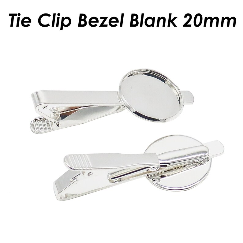 Tie Clip Bezel Blanks, 20mm Round Tie Clip Bezel for Custom Jewelry ...