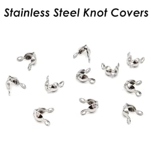 50 X Stainless Steel Crimp Bead Cover, Bead Tips, Calotte Ends ...