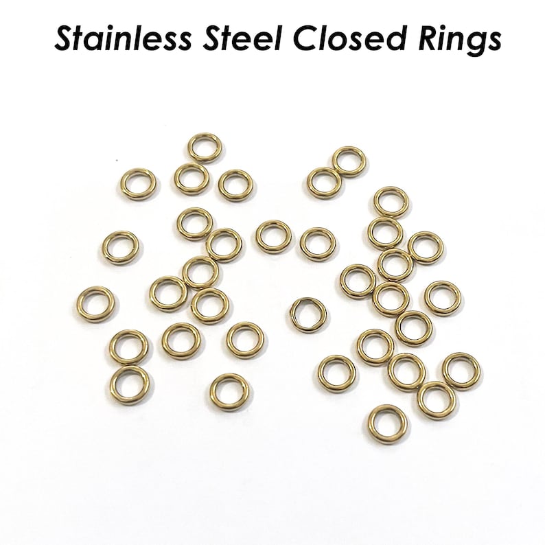 100 X Closed Jump Rings Stainless Steel Jump Rings Gold Silver ...