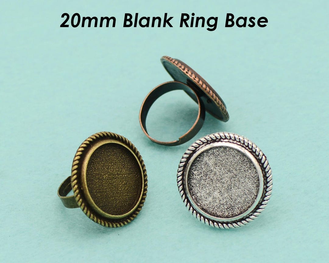 20mm Ring Bezel Blanks, 20mm Round Ring Base, Adjustable Ring Setting ...