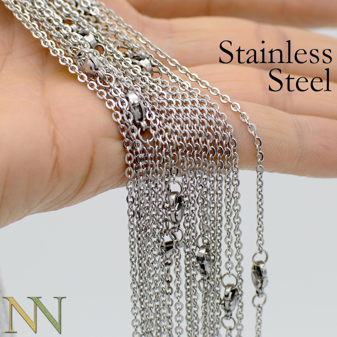 100 X Stainless Steel Necklace for Women or Men, Stainless Steel Chain ...