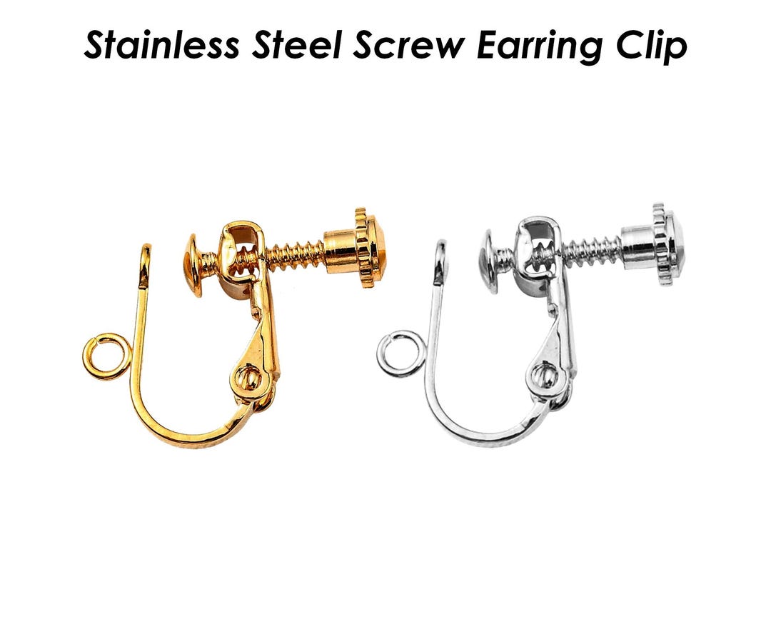 Clip-on Earring Wire Gold Silver, Stainless Steel Earring Clip With ...