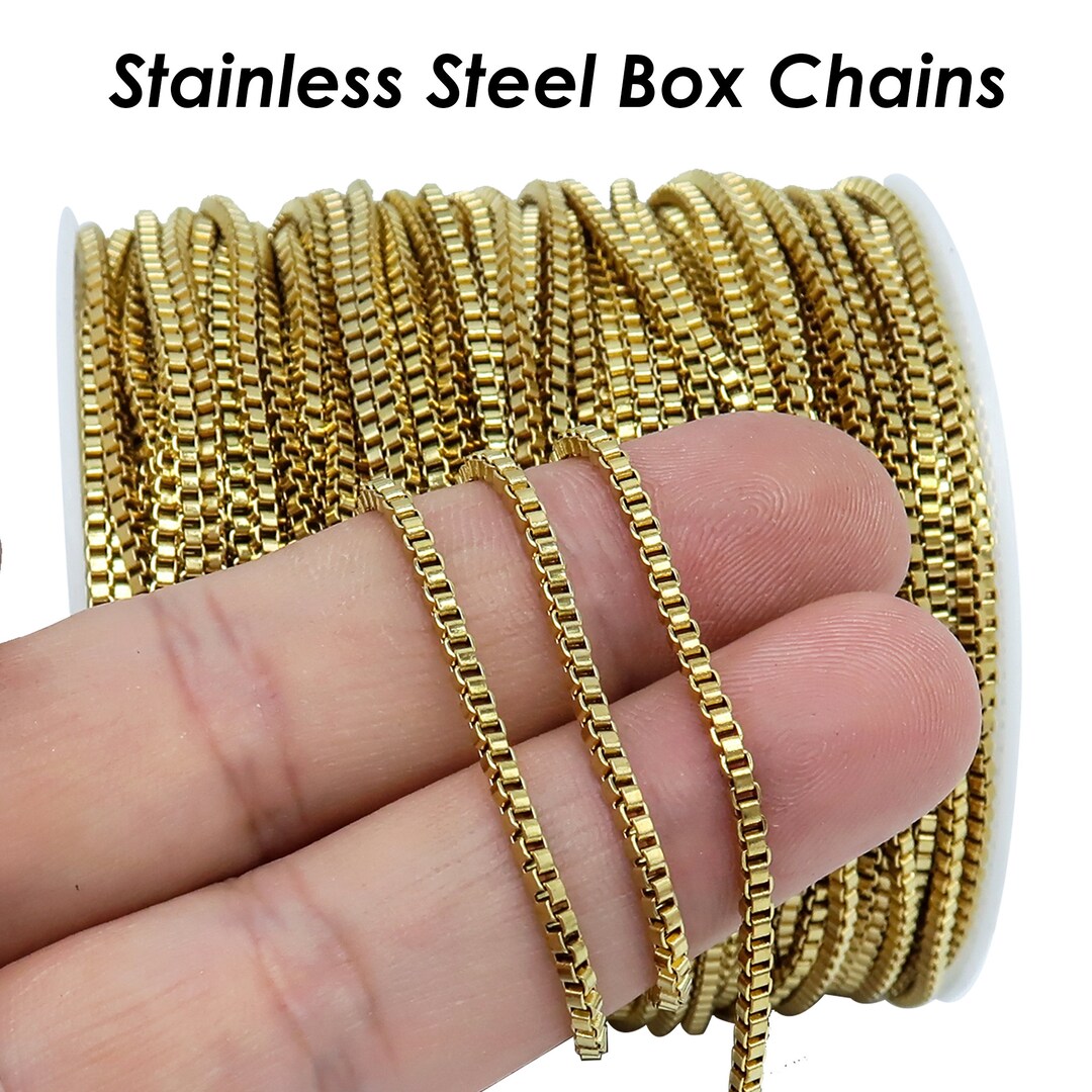 Stainless Steel Box Chain Gold Silver, 2mm Box Chain for Women Necklace ...