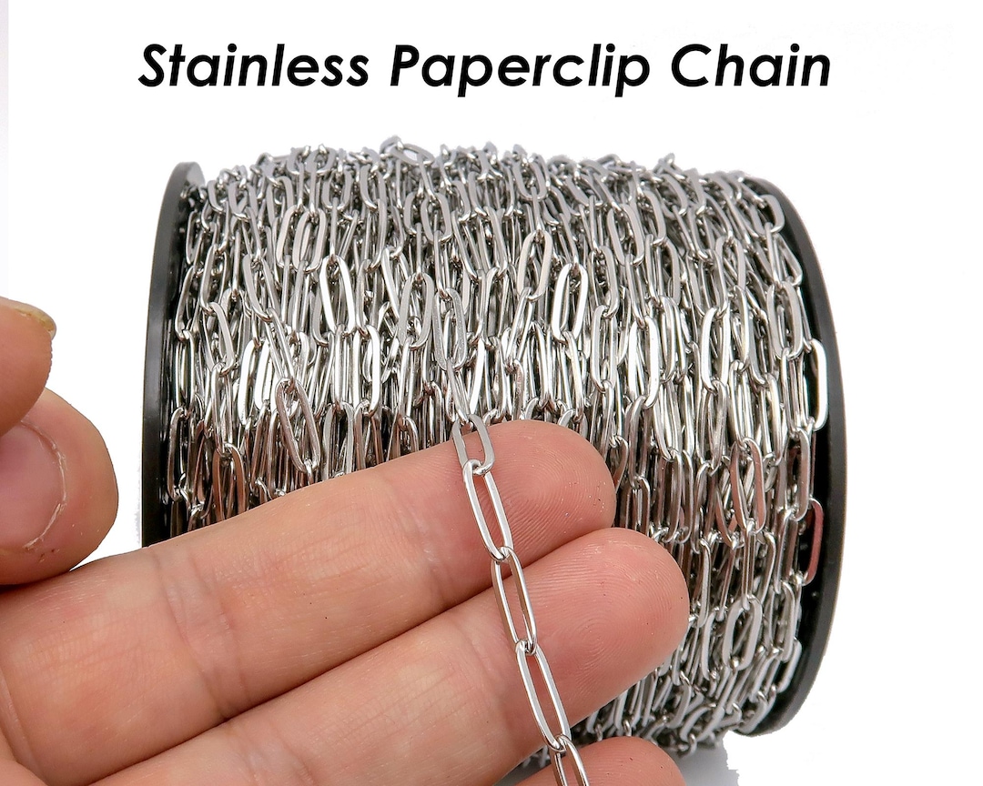 Stainless Steel Paper Clip Chain, Paperclip Chain Gold Silver, Bulk ...