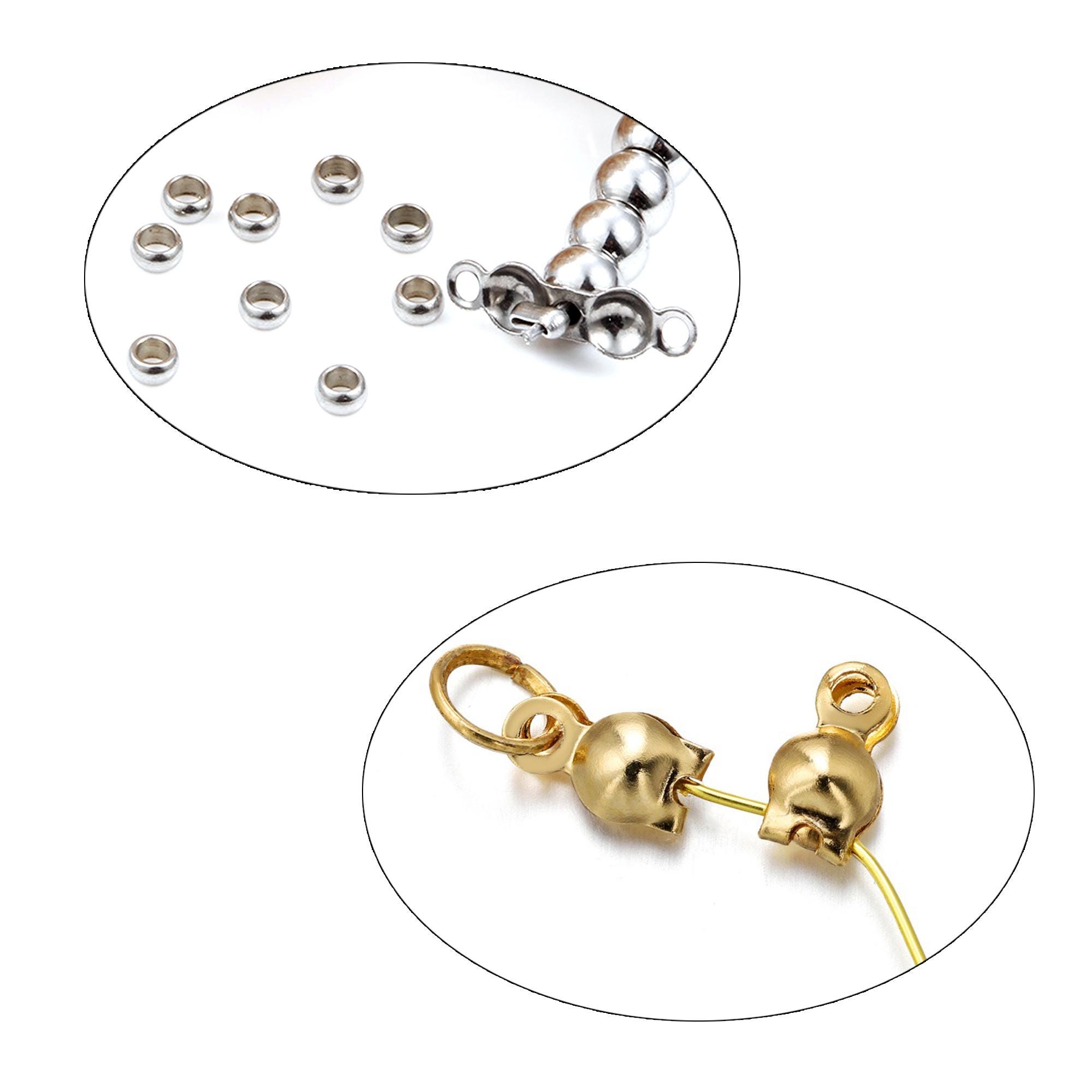 50 X Stainless Steel Crimp Bead Cover, Bead Tips, Calotte Ends ...