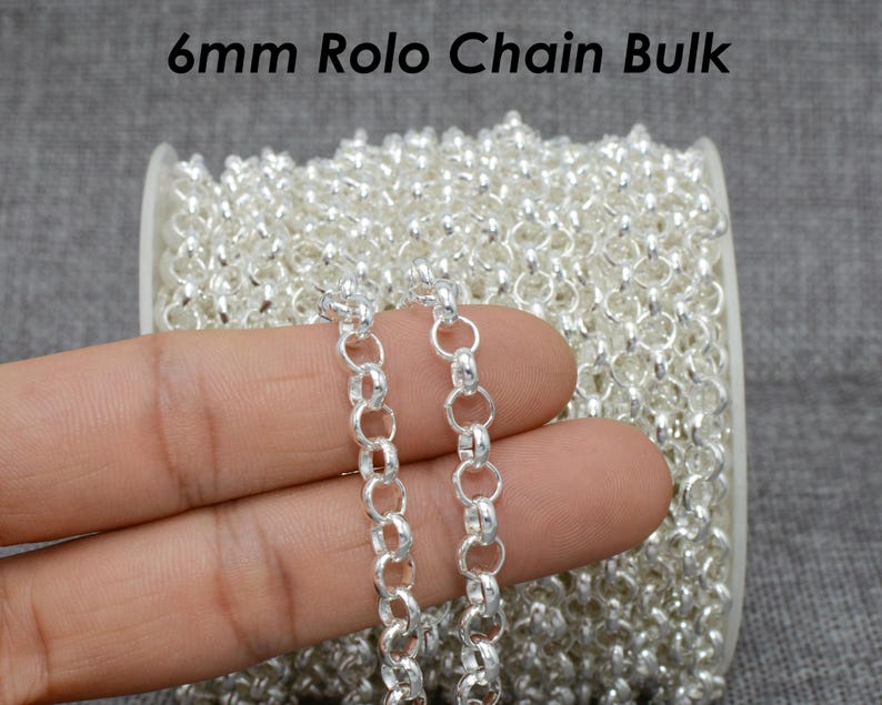 10 Feet X 6mm Rolo Chain Gold Silver Bronze Copper Rolo Link Chain for ...