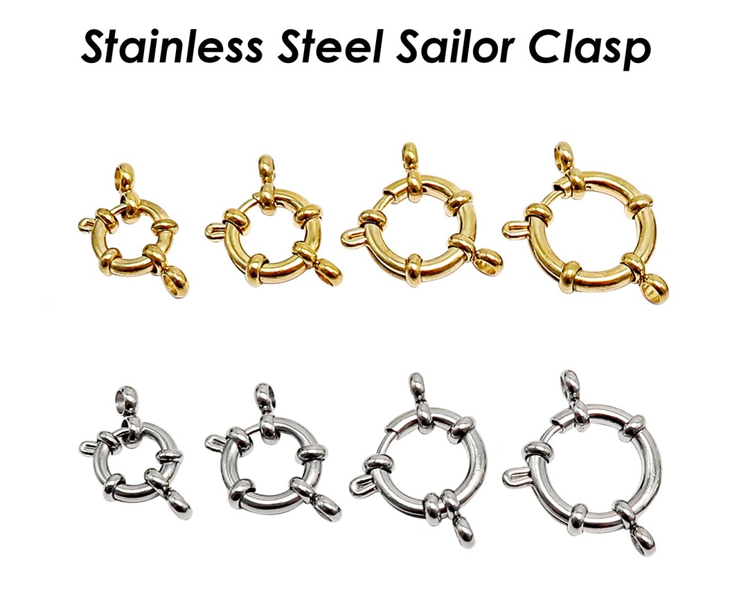 Sailor Clasp Stainless Steel Spring Clasp Closure, Big Ring Clasp Gold ...