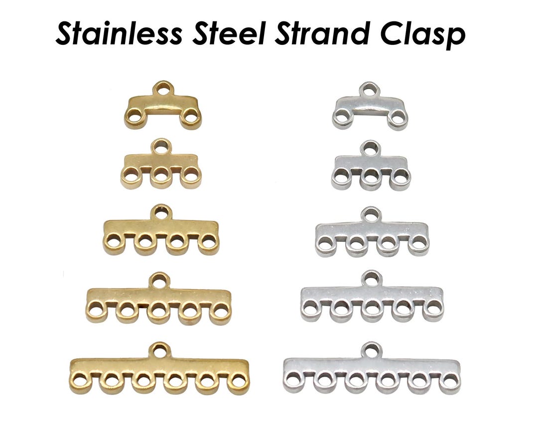 Mini Multi Strand Clasps Stainless Steel, Multi Strand Ends Gold Silver ...