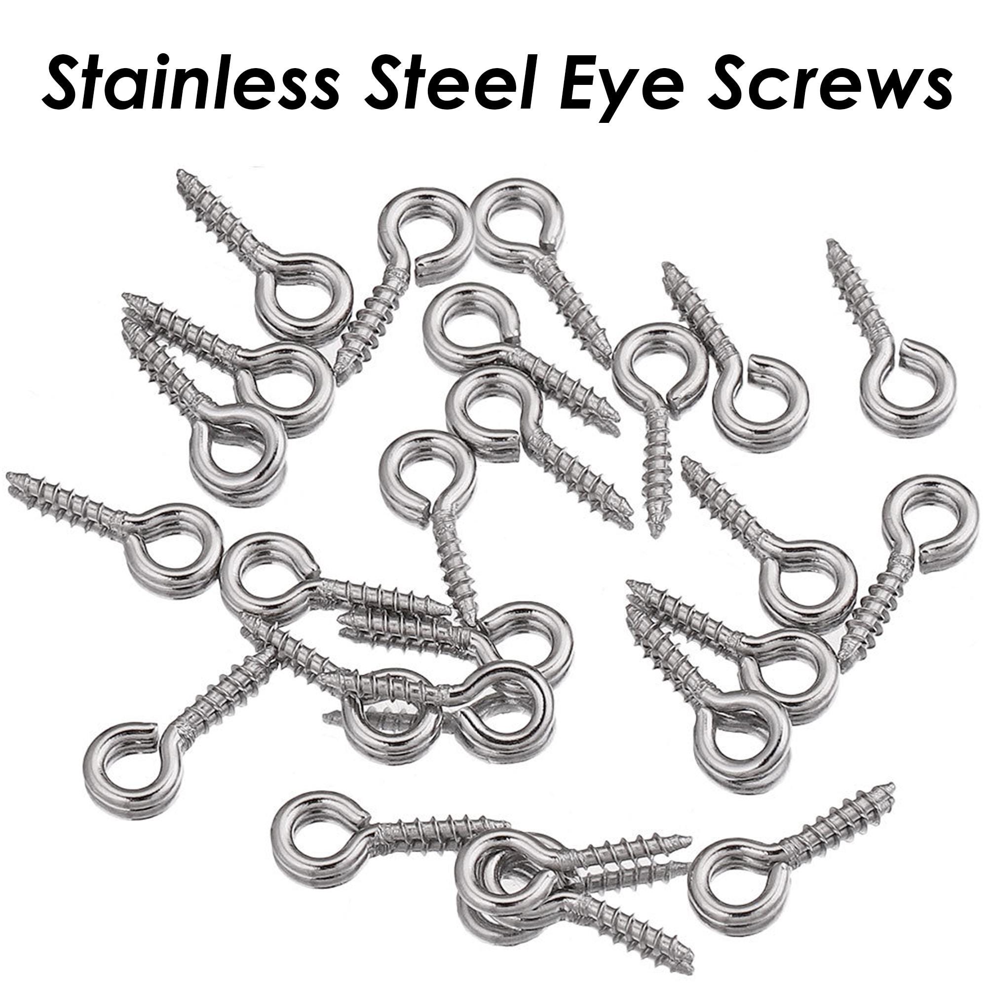 50 X Stainless Steel Eye Screws Gold Silver, Screw Eye Bails, Screw Eye ...