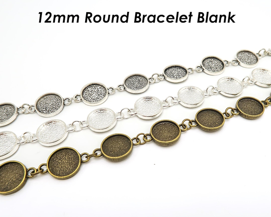 Bezel Bracelet Blanks for Jewelry Making, Blank Bracelet Setting, 12mm ...