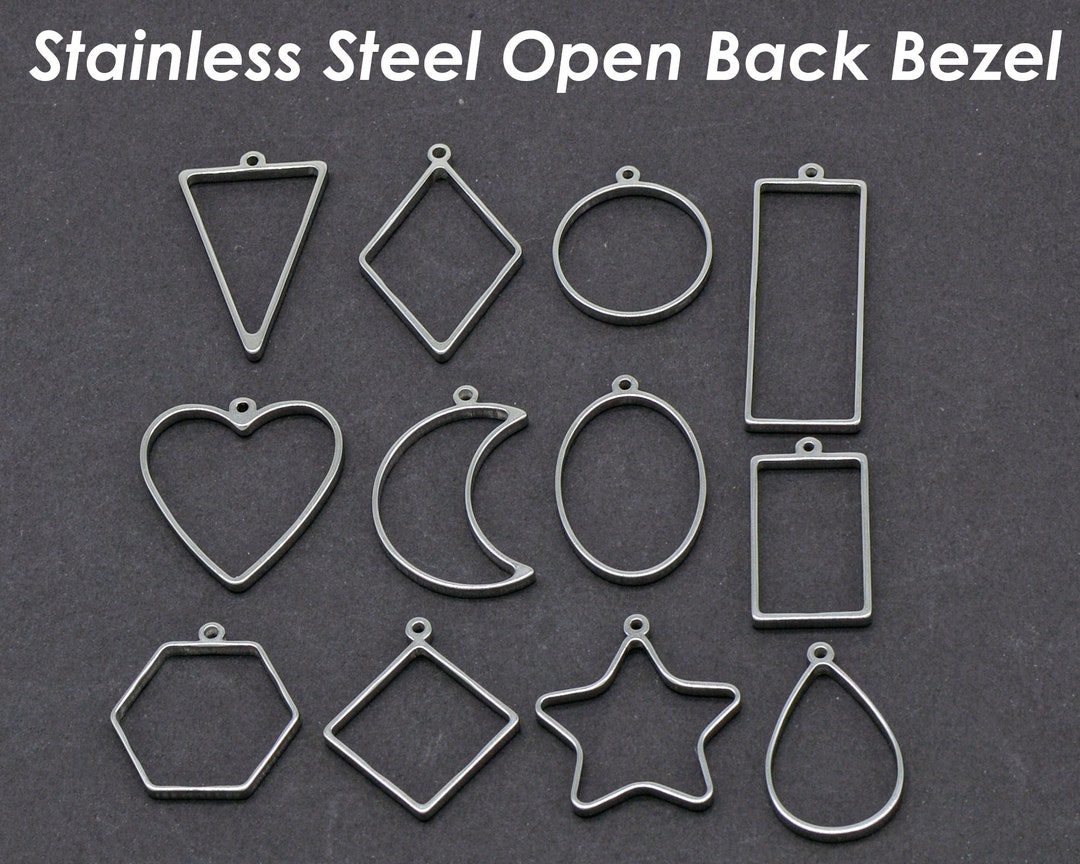 Open Back Bezel Pendant Stainless Steel, Heart Pendant Bezel Setting ...