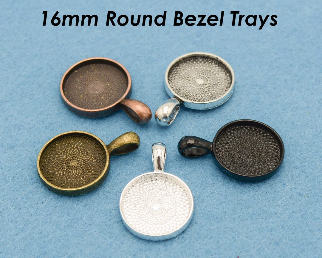 16mm Pendant Pendant Tray, 16mm Bezel Pendant Setting, 16mm Round ...