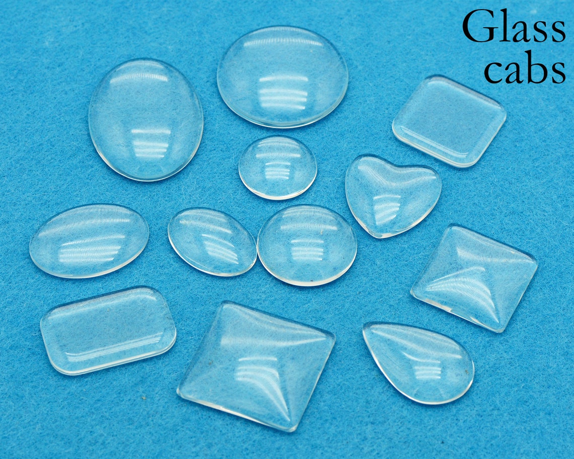 10/50 Pieces Clear Glass Cabochons Round Circle Square Oval - Etsy