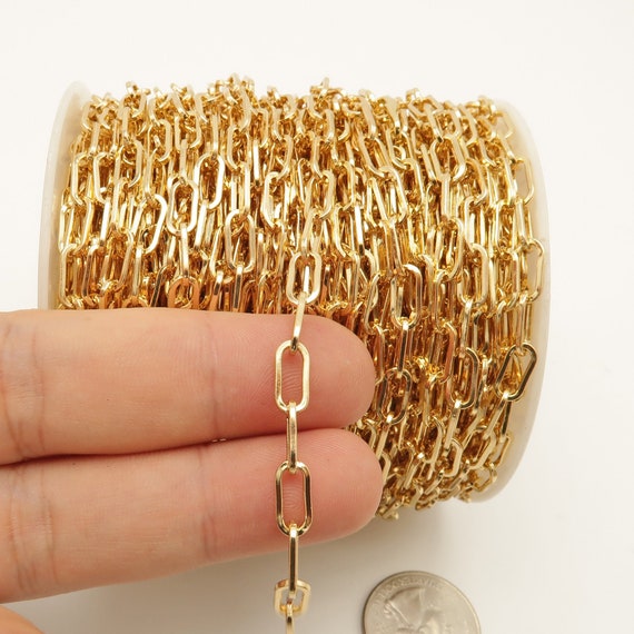 10 Feet Paper Clip Chain Bulk by Foot Rectangle Link Chain - Etsy