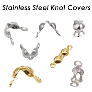 50 X Stainless Steel Crimp Bead Cover, Bead Tips, Calotte Ends ...