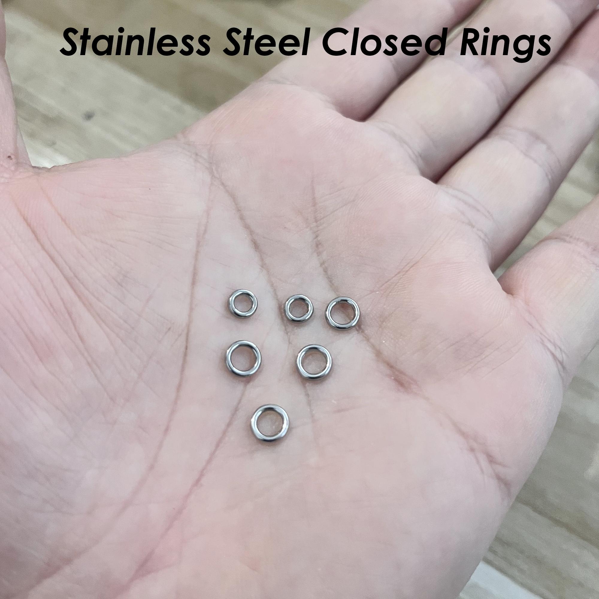 100 X Closed Jump Rings Stainless Steel Jump Rings Gold Silver ...