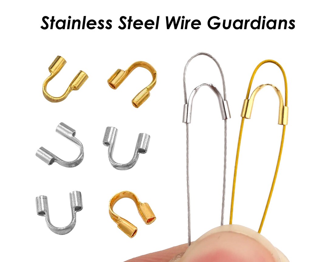 50 X Stainless Steel Wire Guards, Wire Guardians Gold Silver, Wire ...