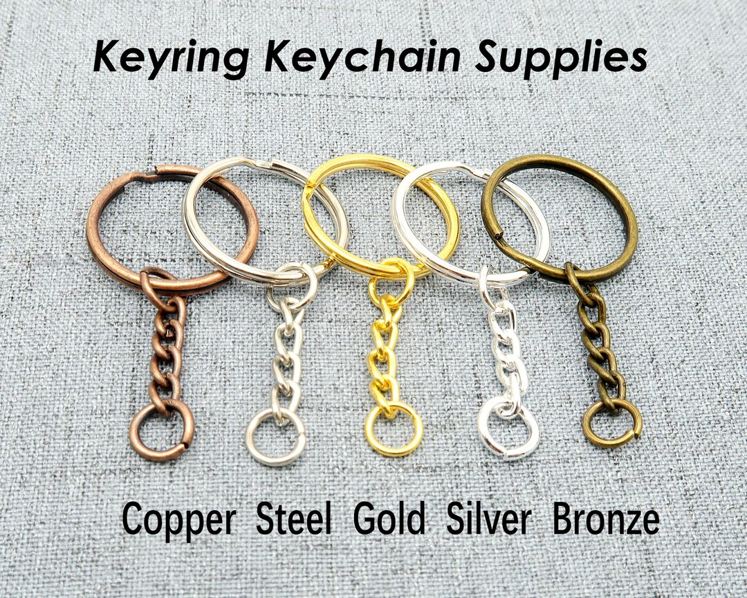 Wholesale Split Key Ring Keychains in Gold Silver Steel Bronze Copper ...