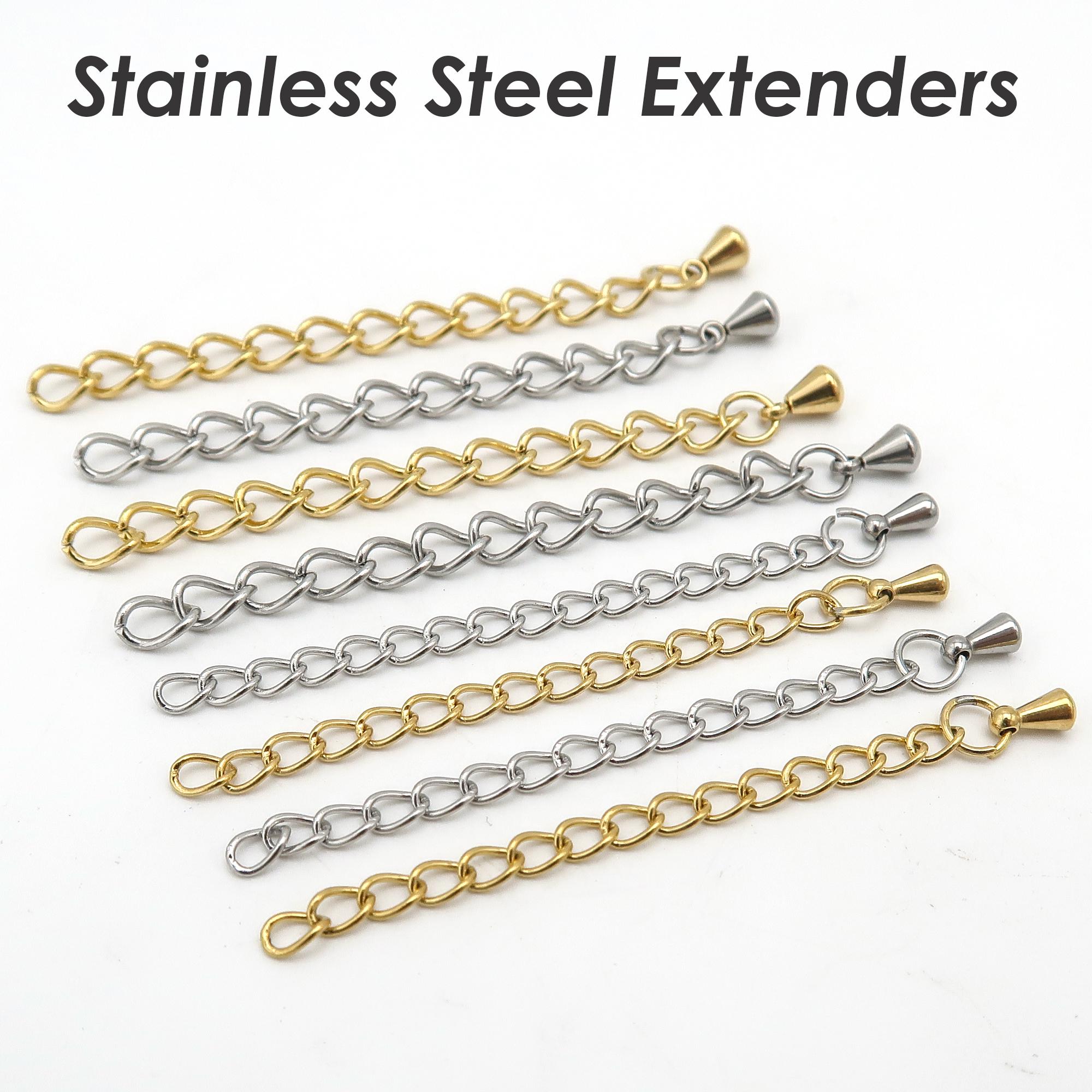 Stainless Steel Chain Extender Gold Silver, 2 Inch Extender Chain for ...