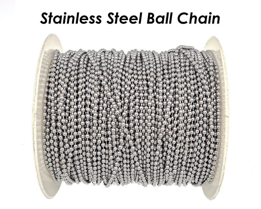 Stainless Steel Ball Chain Bulk for Jewelry Making, Tarnish Free 1.5mm ...