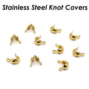 50 X Stainless Steel Crimp Bead Cover, Bead Tips, Calotte Ends ...
