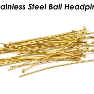 100 - 20/30/40/50mm Ball Headpins Stainless Steel Ball Head Pin 21 24 ...