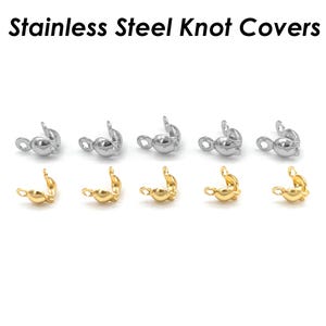 50 X Stainless Steel Crimp Bead Cover, Bead Tips, Calotte Ends ...
