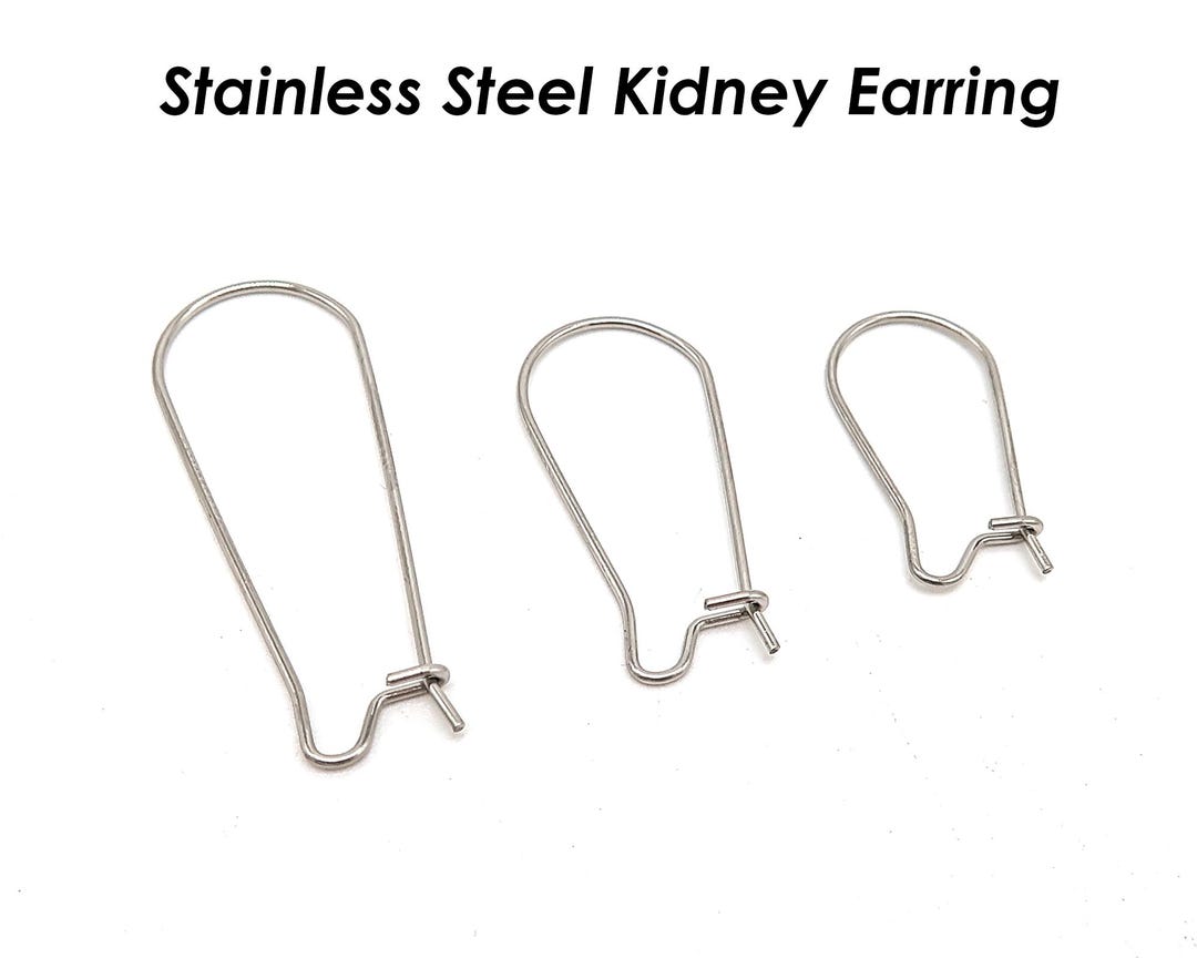 50 PCS - Surgical Stainless Steel Kidney Ear Wires, Kidney Earring ...