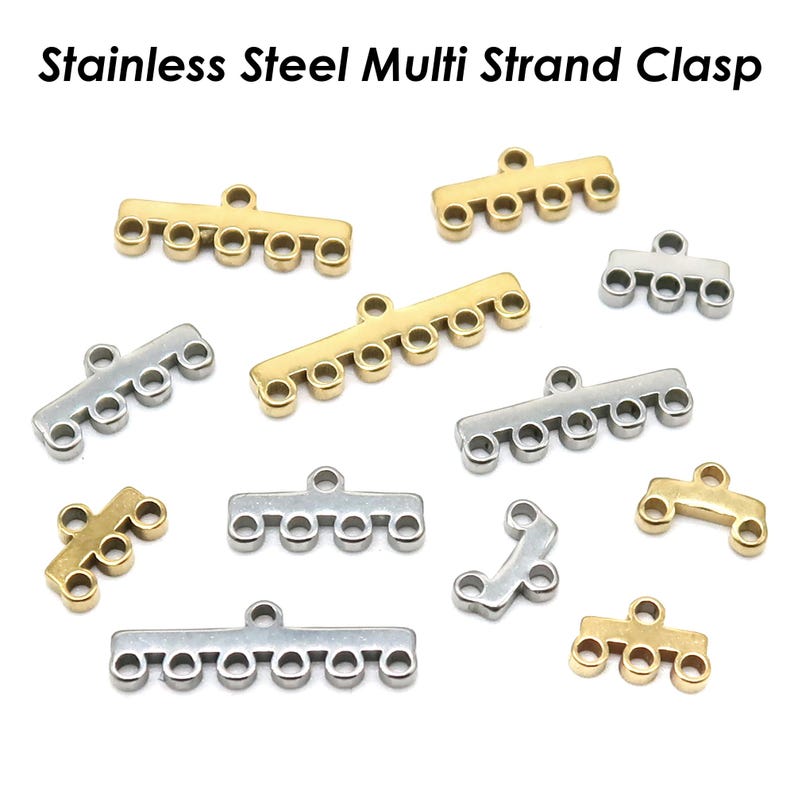 Mini Multi Strand Clasps Stainless Steel, Multi Strand Ends Gold Silver ...