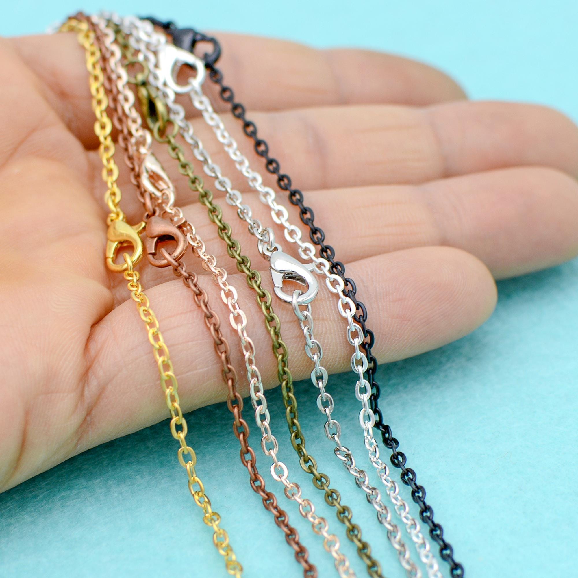 Bronze Necklace 18 24 30 Inch, Bronze Chain Necklace for Women, Cable ...