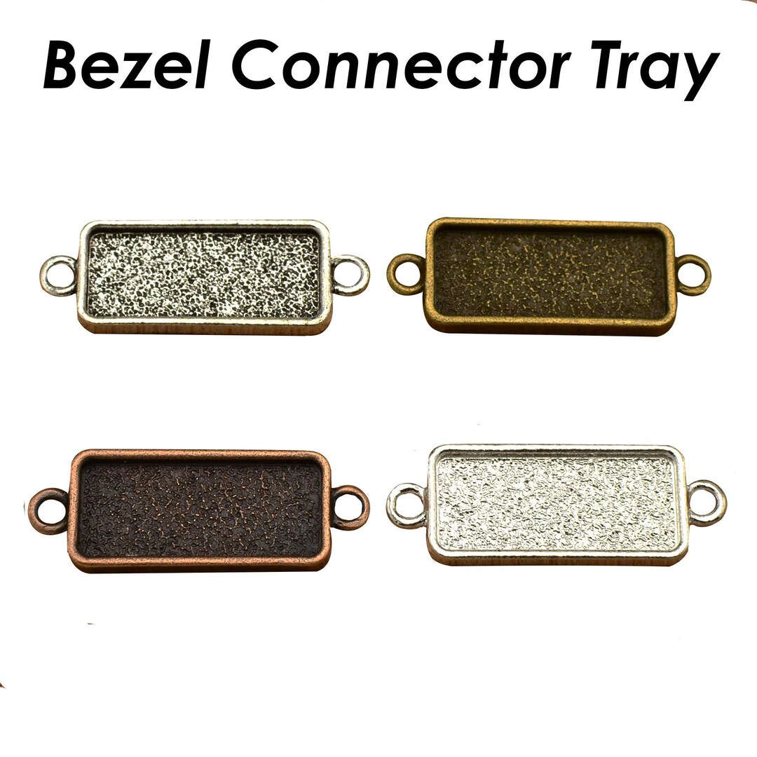 12mm Diamond Bezel Connector, Double Loop Pendant Tray Blanks ...
