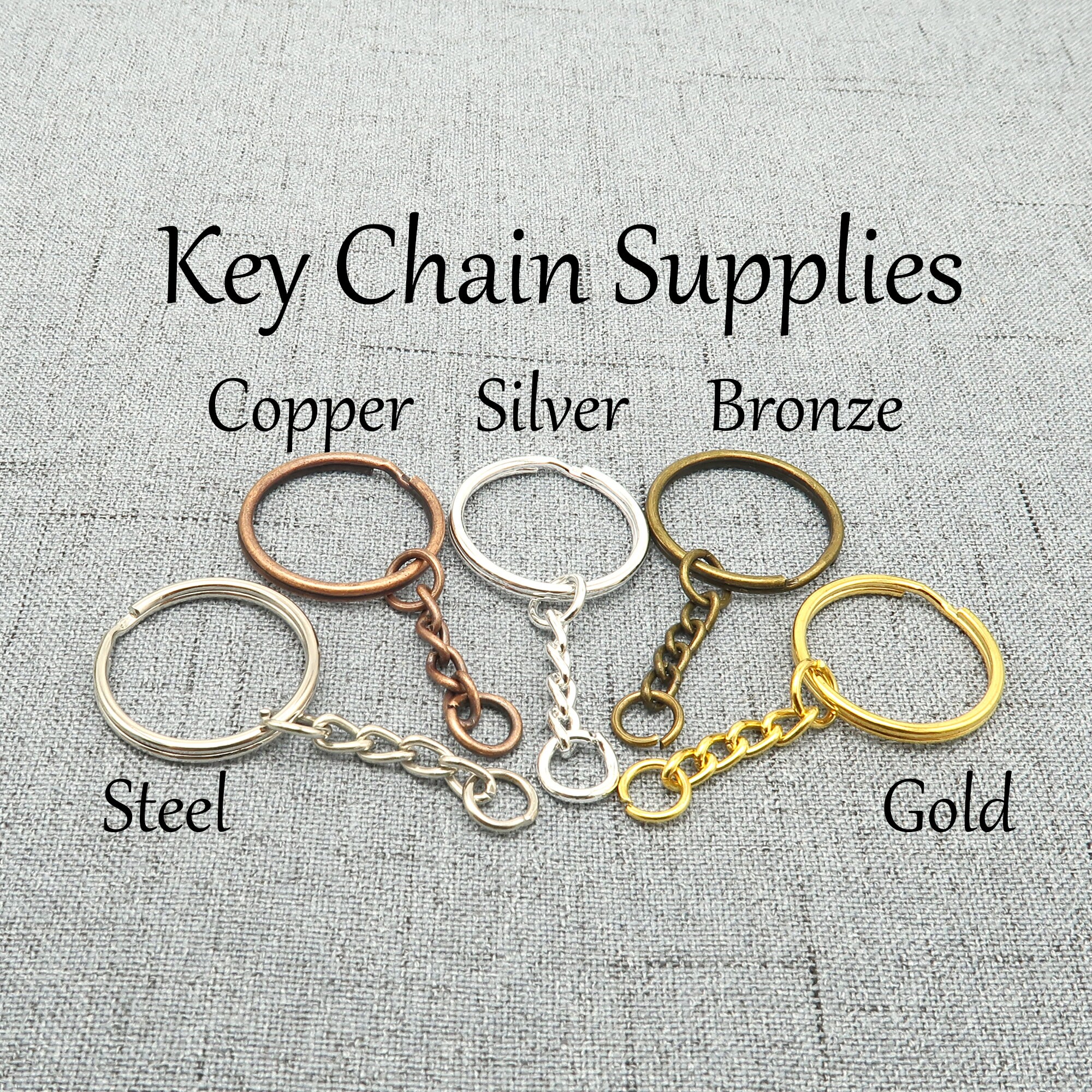Wholesale Split Key Ring Keychains in Gold Silver Steel Bronze Copper ...