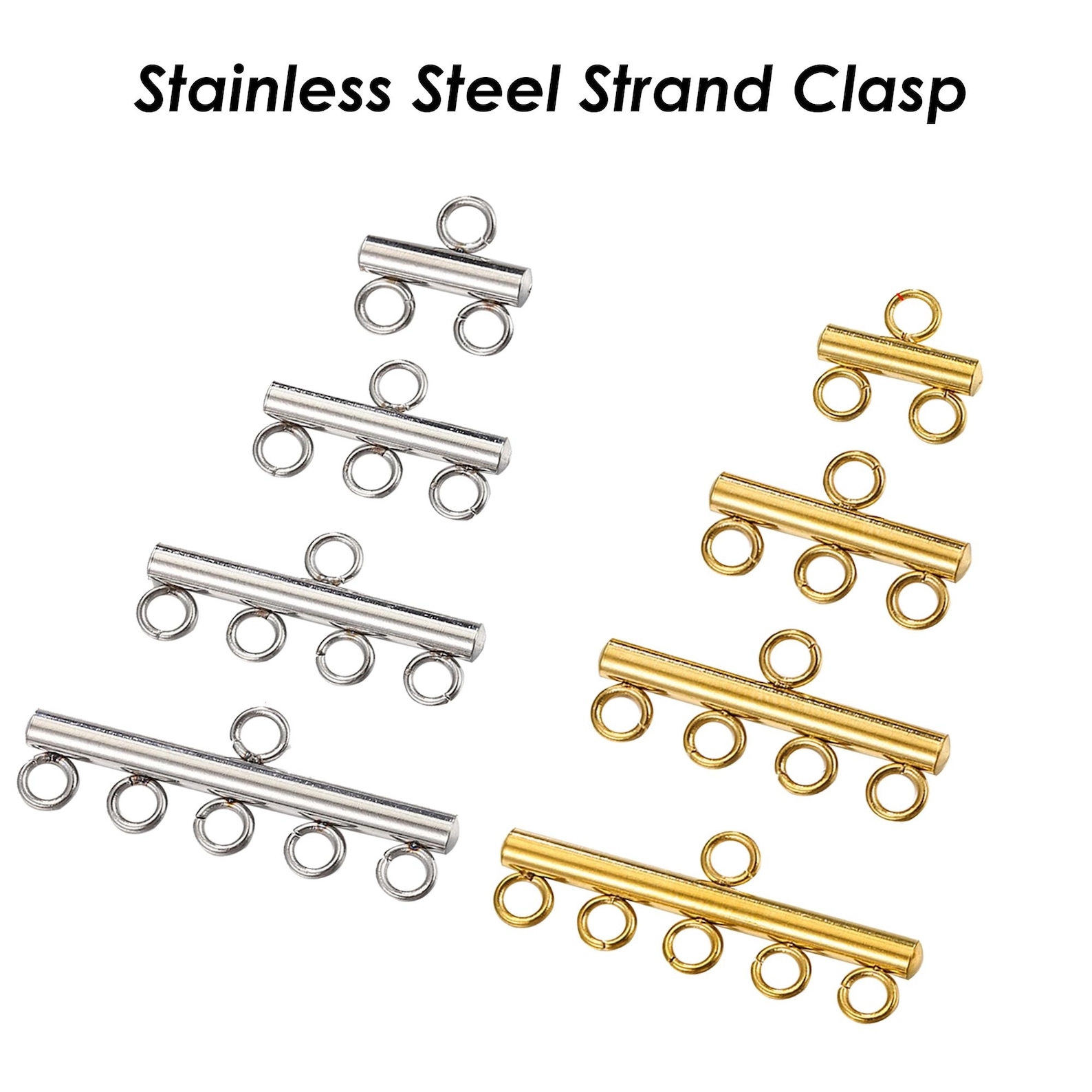 Stainless Steel Multi Strand Clasps Gold Silver, Multi Strand Ends ...