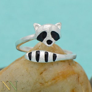 Adorable Racoon Ring. Adjustable Cute Animal Ring, Spirit Ring Gift for ...