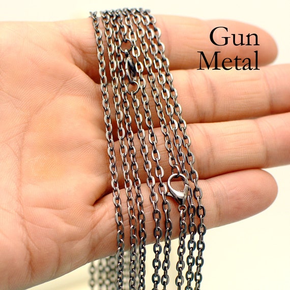 10 Pcs Gun Metal Necklace 182430 Inch Gun Metal Chain - Etsy UK