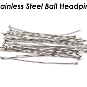 100 - 20/30/40/50mm Ball Headpins Stainless Steel Ball Head Pin 21 24 ...