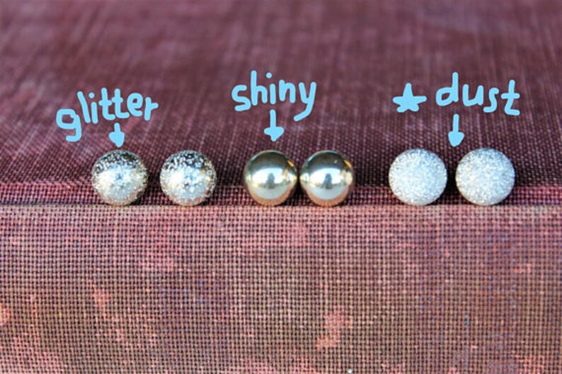 Solid Gold Double Sided Button Earrings Sterling Silver Push | Etsy