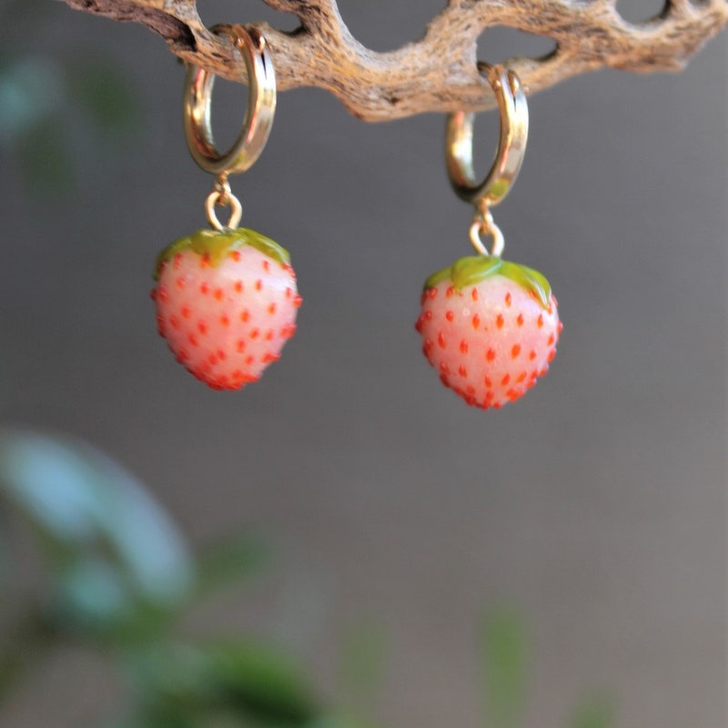 Strawberry Earrings - Etsy